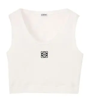 Loewe Anagram Cropped Tank Top - White | Editorialist
